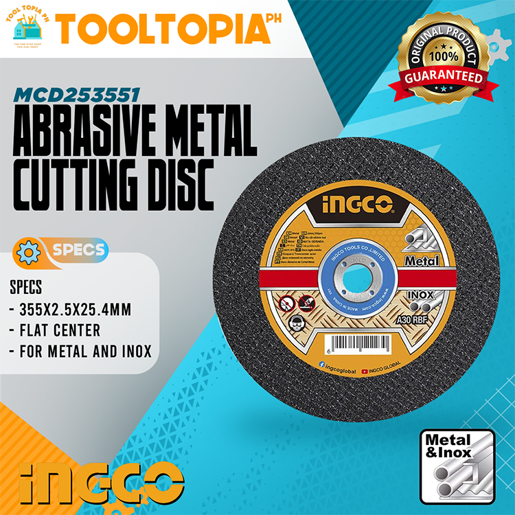 INGCO ABRASIVE METAL CUTTING DISC 14" MCD253551 HD & High Quality 🔧 ...