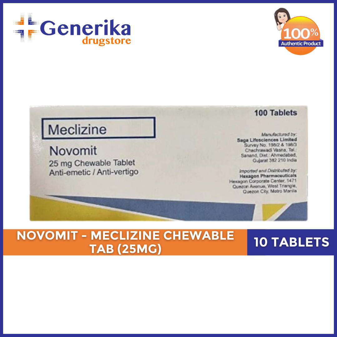 Novomit Meclizine Chewable Tablet 25mg | Lazada PH