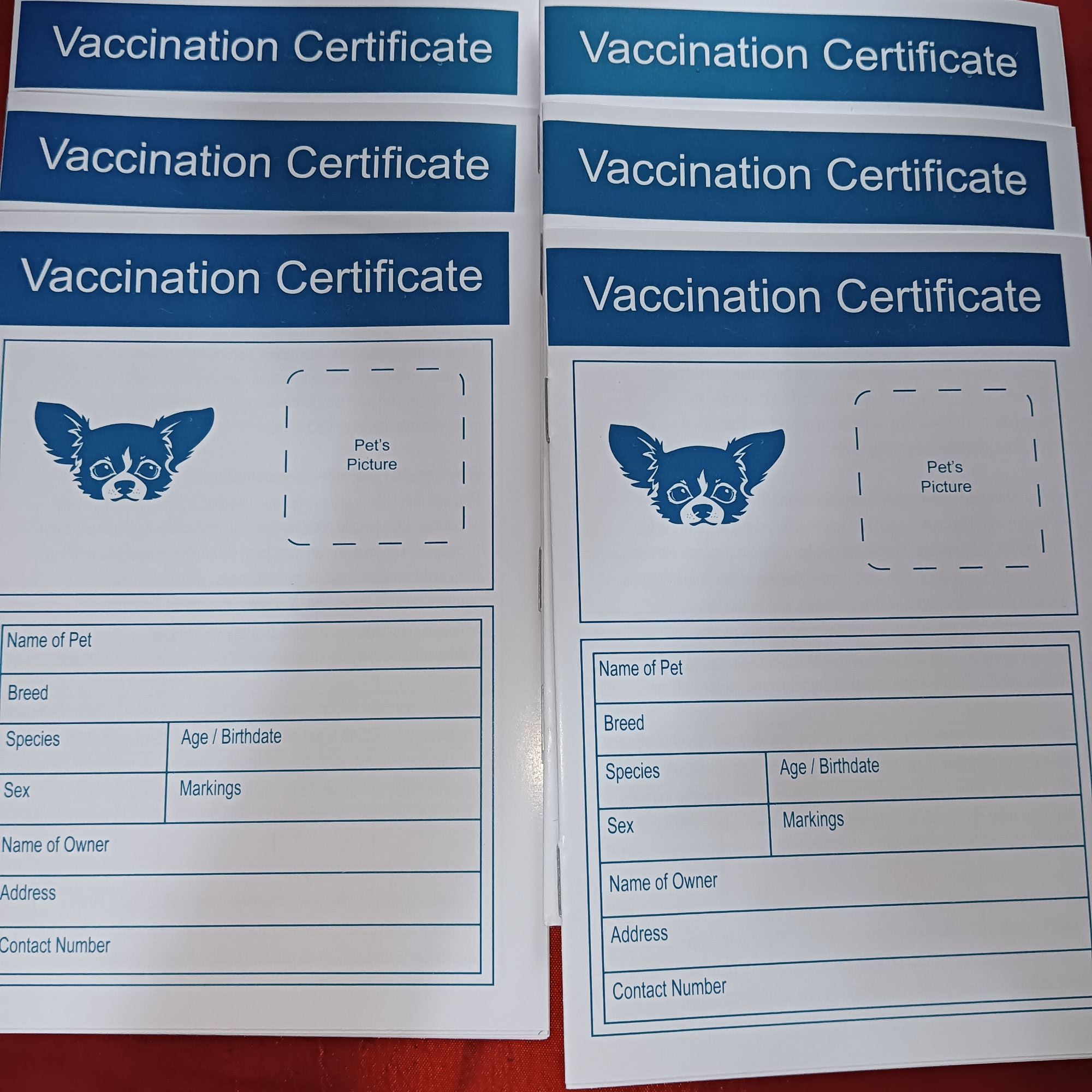 Pet Vaccinataion Card / Vaccination Vet Card Dog Cat for vacinne ...