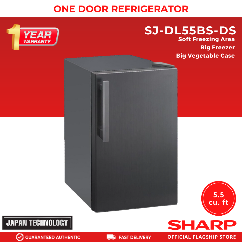 Sharp SJ-DL55BS-DS 5.5 cu.ft 1 Door Direct Cool Refrigerator | Lazada PH