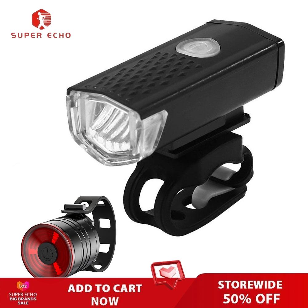 [Flash Price] LED Bike USB Rechargeable Headlight Red Taillight Bicycle ...