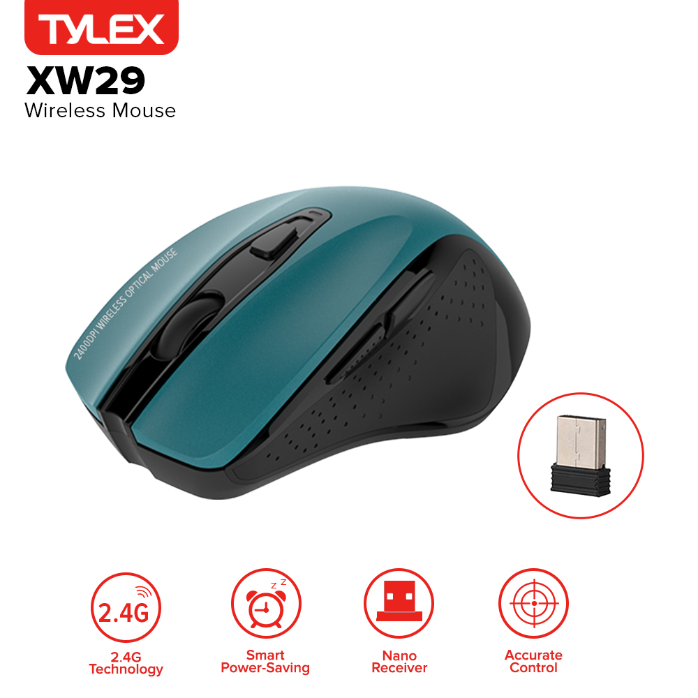 TYLEX XW29 2400DPI Wireless Optical Mouse 2.4G Technology Nano Receiver ...
