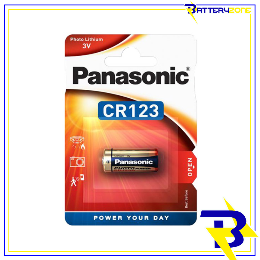 Panasonic CR-123 3V Photo Lithium Battery 2/3A, 5018LC, BR2/3A, CR123 ...