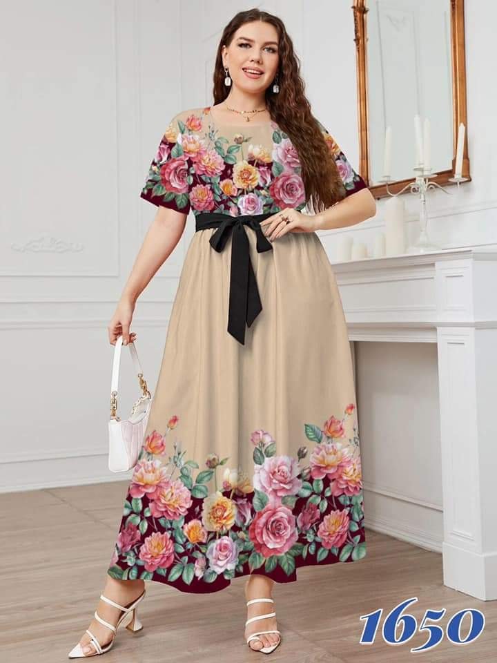 Plus Size Floral Satin Dress Ootd Dress Pretty In Pink And Red Dress