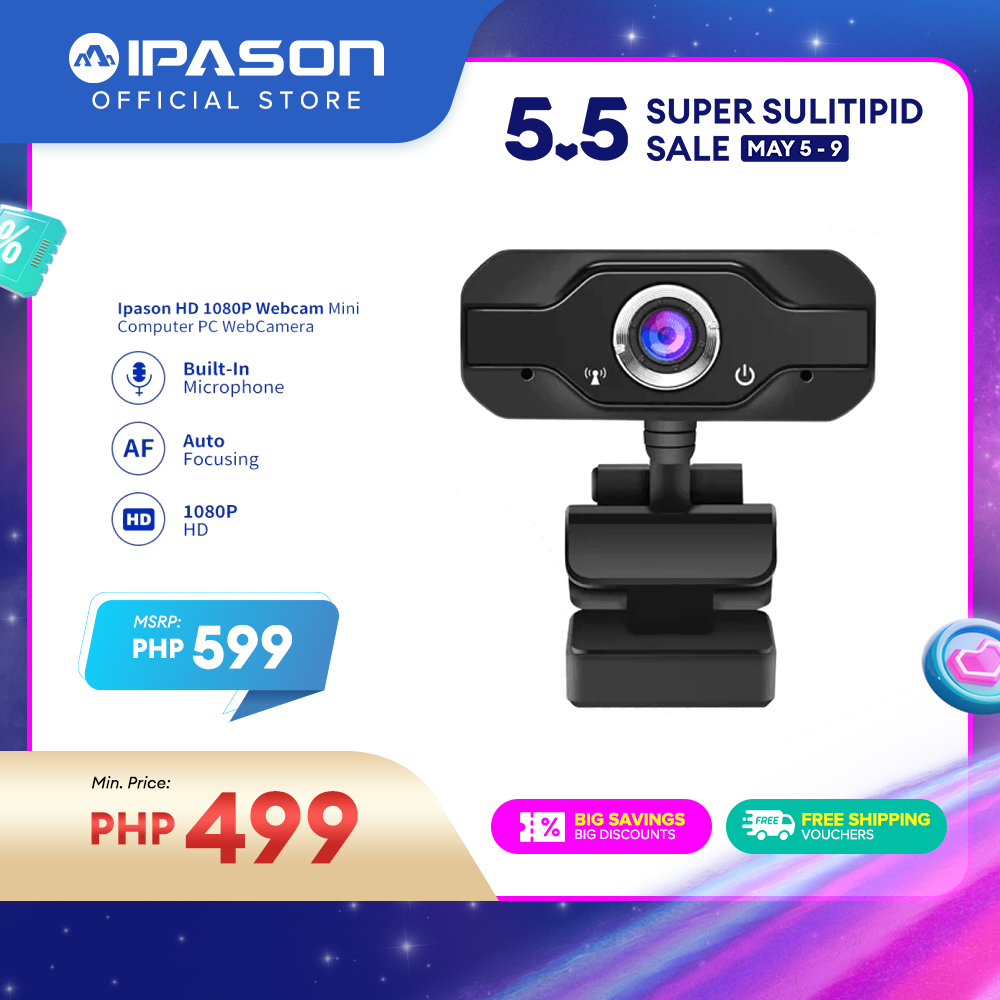 Ipason HD 1080P Webcam Mini Computer PC WebCamera with Microphone ...