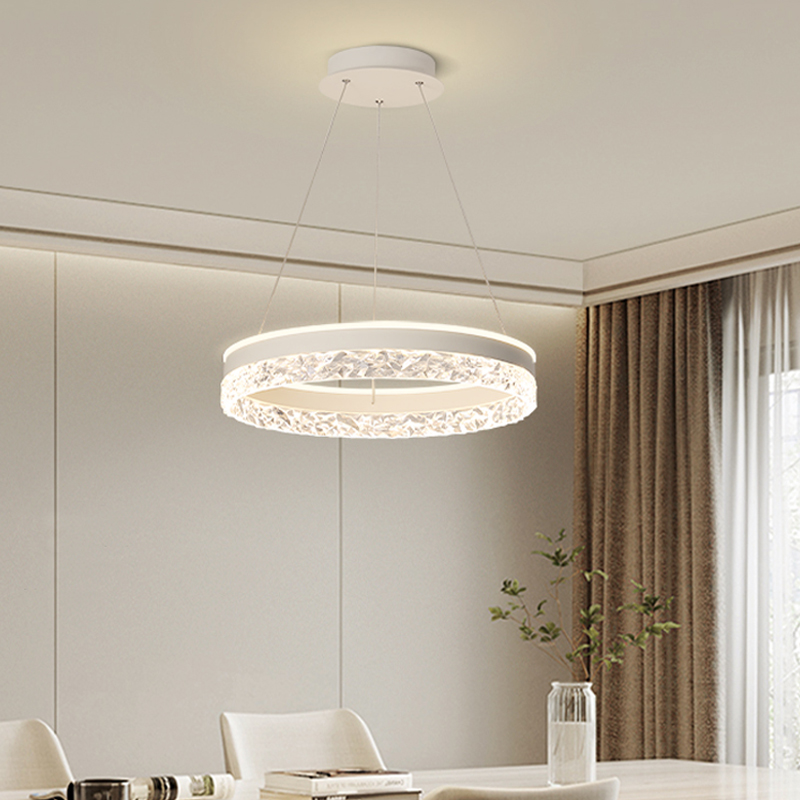 Minimalist Modern Led Chandelier Home Lighting Crystal Rings Ceiling ...