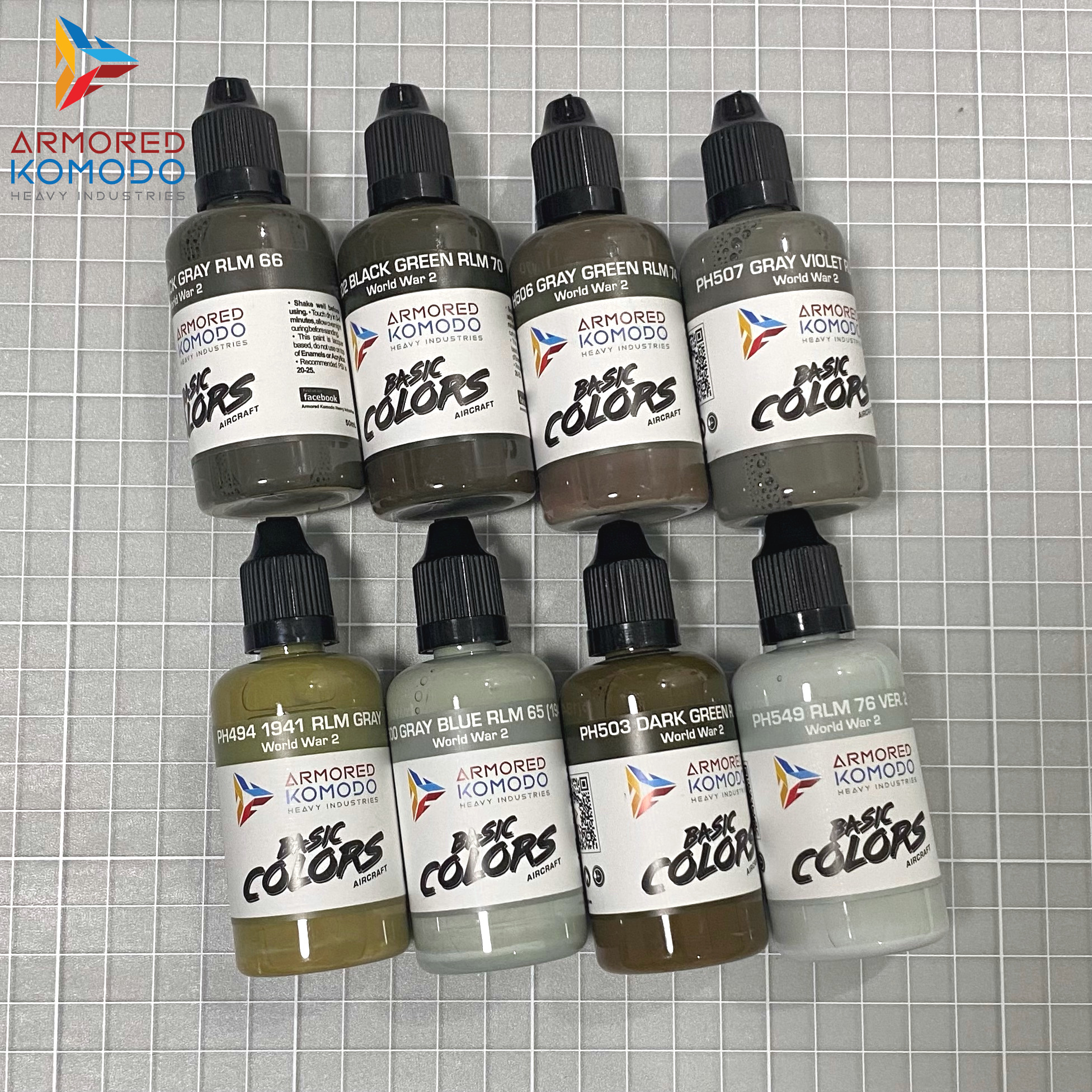 German Luftwaffe WW2 Mid War Color Set of 8 Airbrush Hobby Paints ...