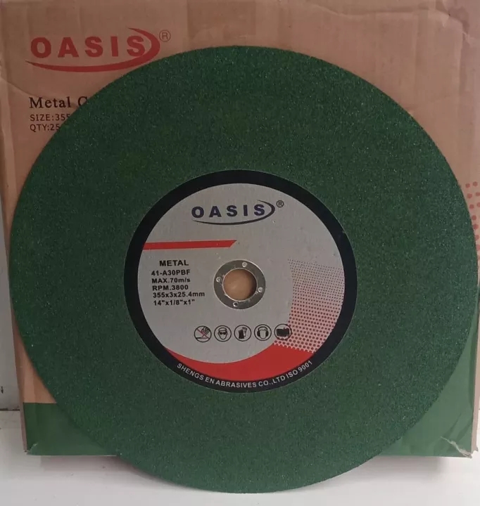 OASIS CUT OFF WHEEL 14" GREEN/BLACK Heavy Duty Cutting Disc For Metal ...