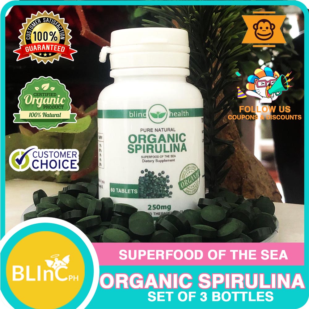BLINC Health SPIRULINA 250mg 60 Tablets | Spirulina Food Supplement Original | Spirulina Organic ...