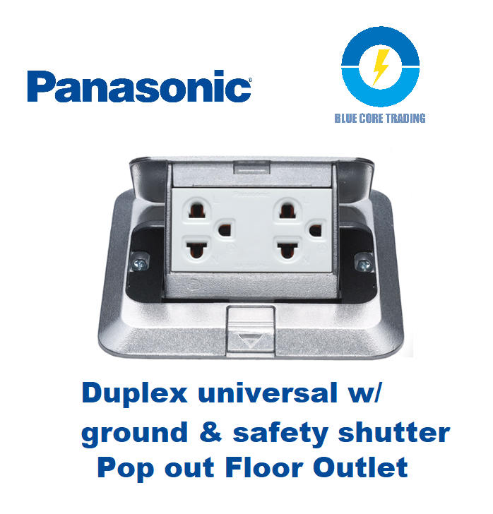 Panasonic Pop up metal Outlet Duplex universal w/ ground & safety ...