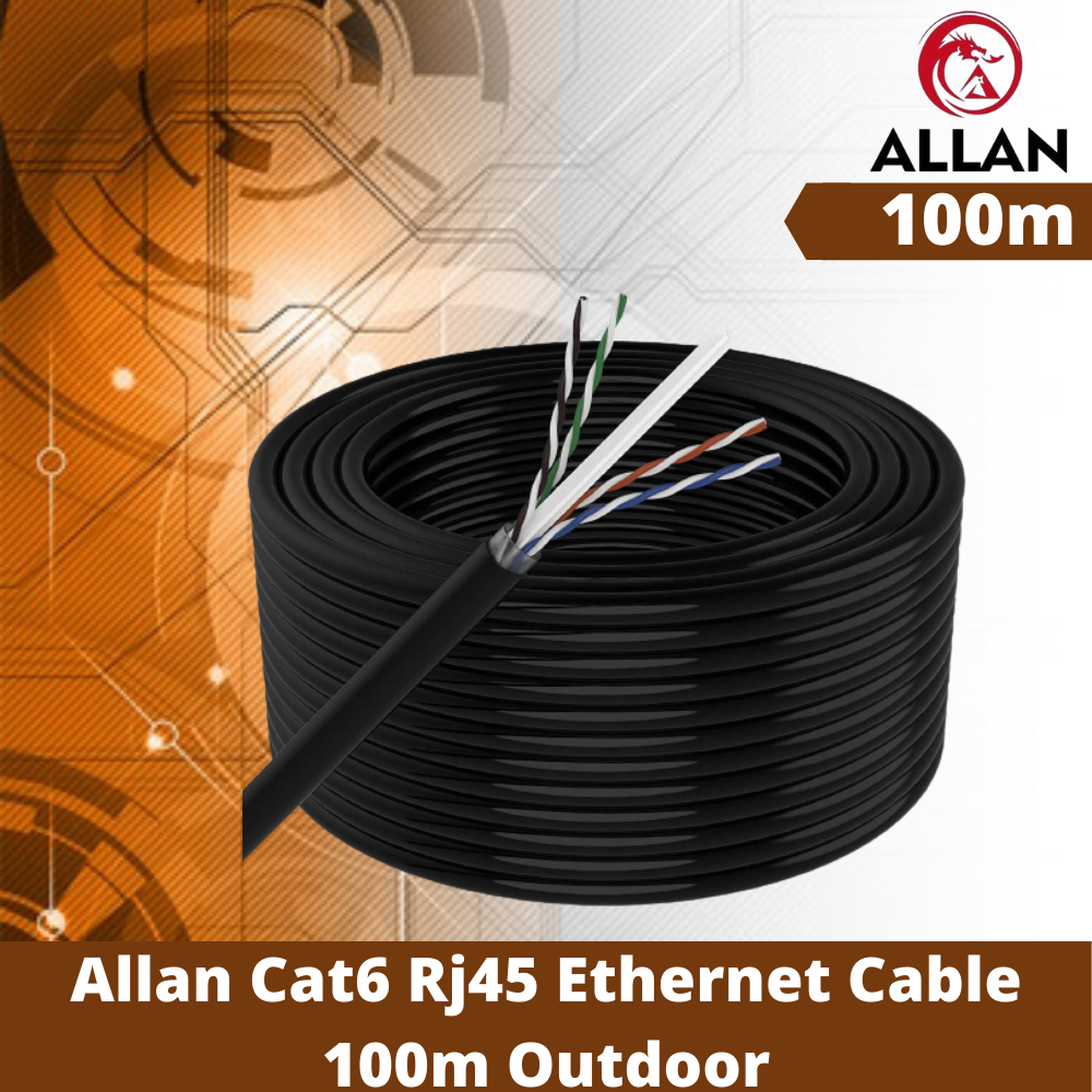 ALLAN Outdoor Cat6 100M Full Meter Outdoor UTP Cable CCA Cat6e Lan ...