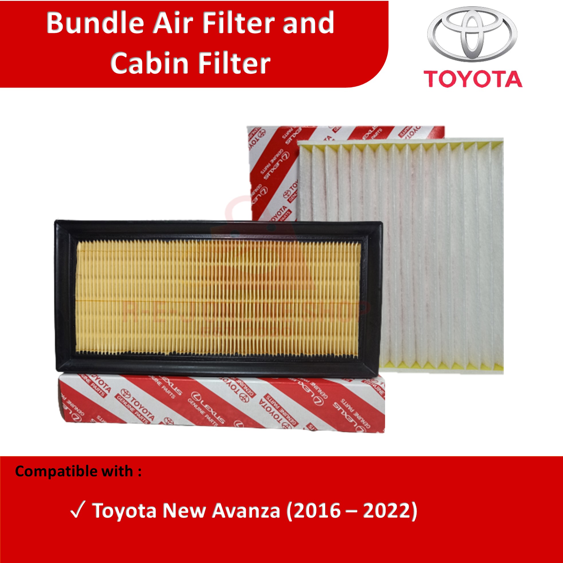BUNDLE Air Filter and Cabin Filter for Toyota New Avanza (2016 - 2022 ...