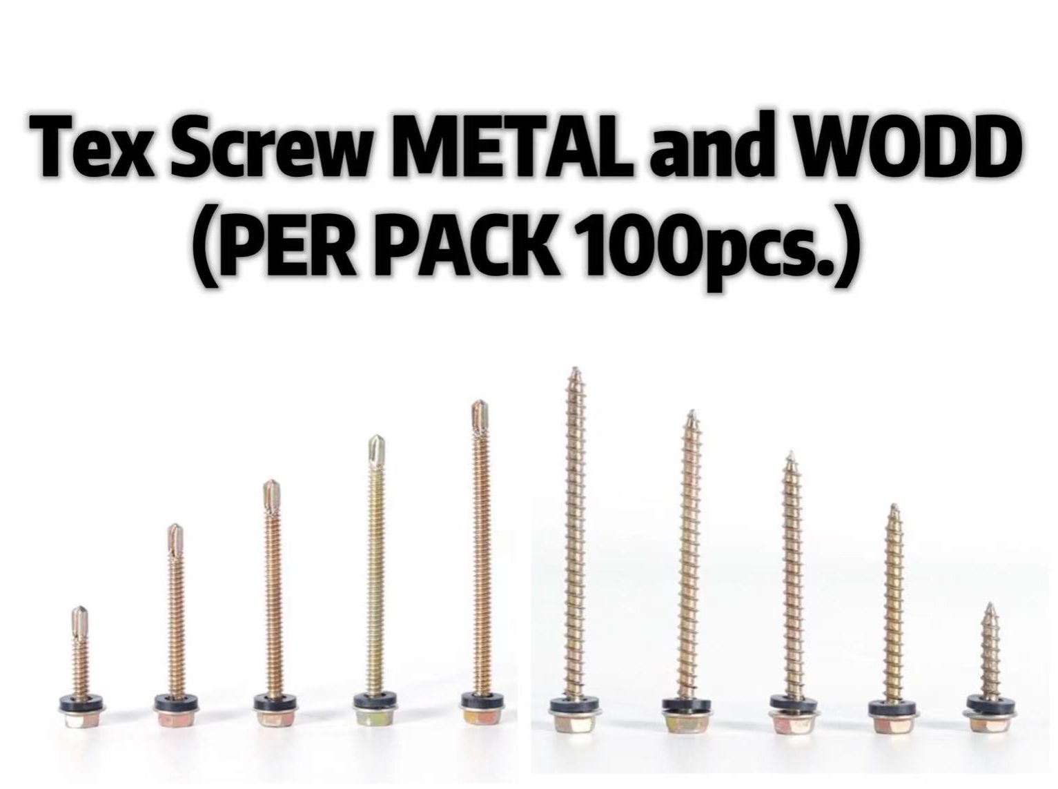 TEX SCREW for METAL & WOOD (1" 1-1/2" 2" 2-1/2" 3" 35MM, 50MM) PER ...