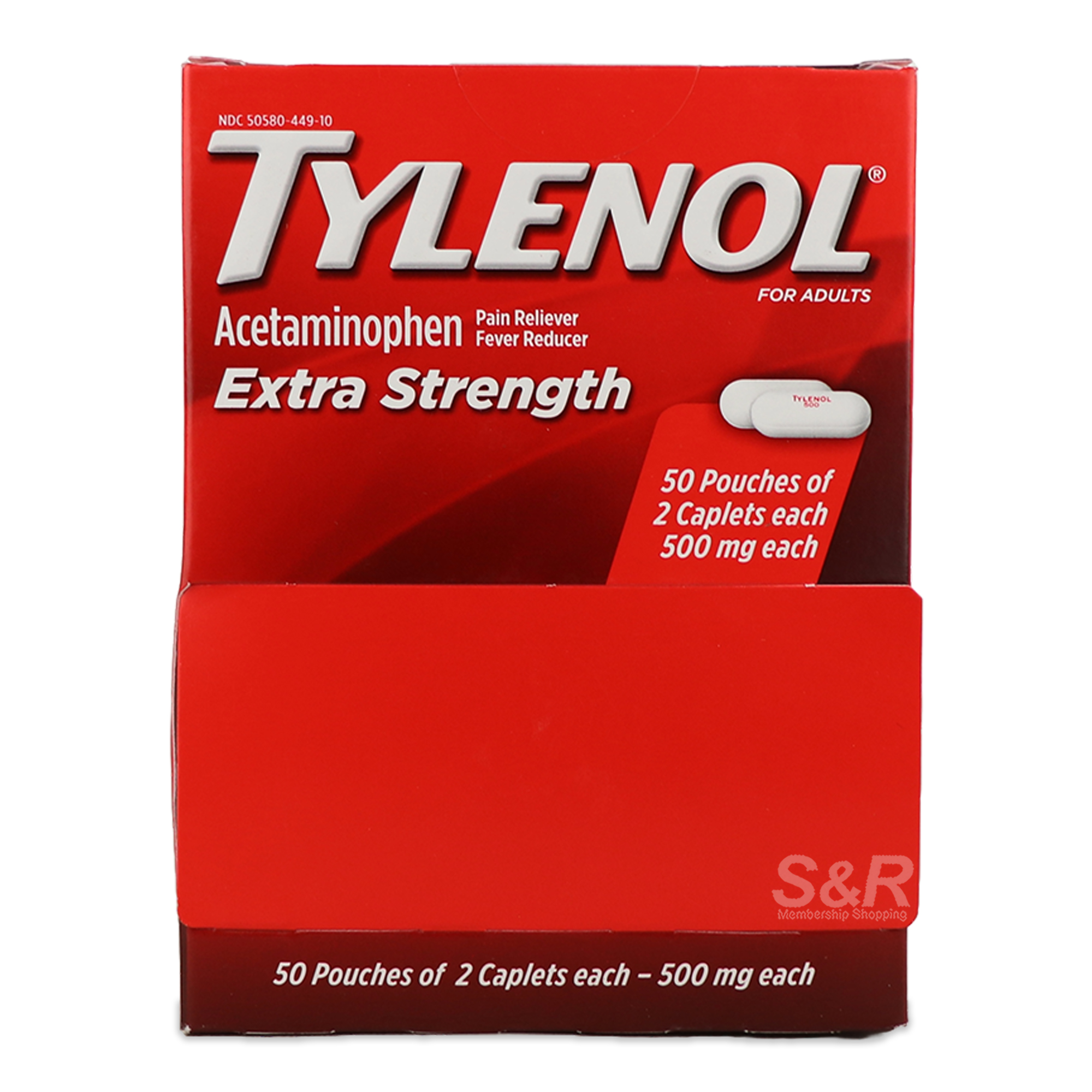 Tylenol Acetaminophen For Adults 50 Pouches x 2 Caplets | Lazada PH