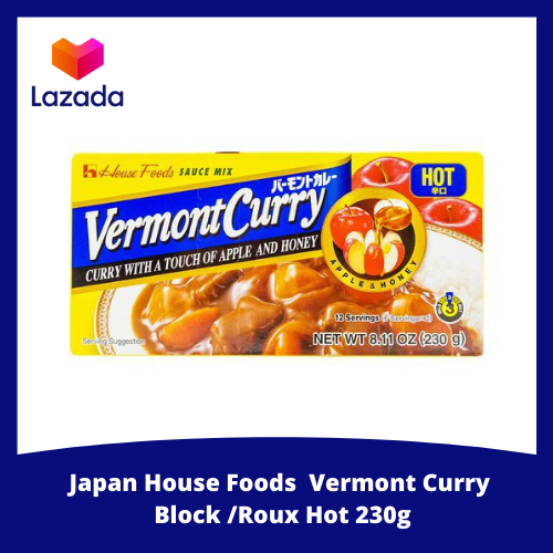 Japan House Foods Vermont Curry Block /Roux Hot 230g | Lazada PH