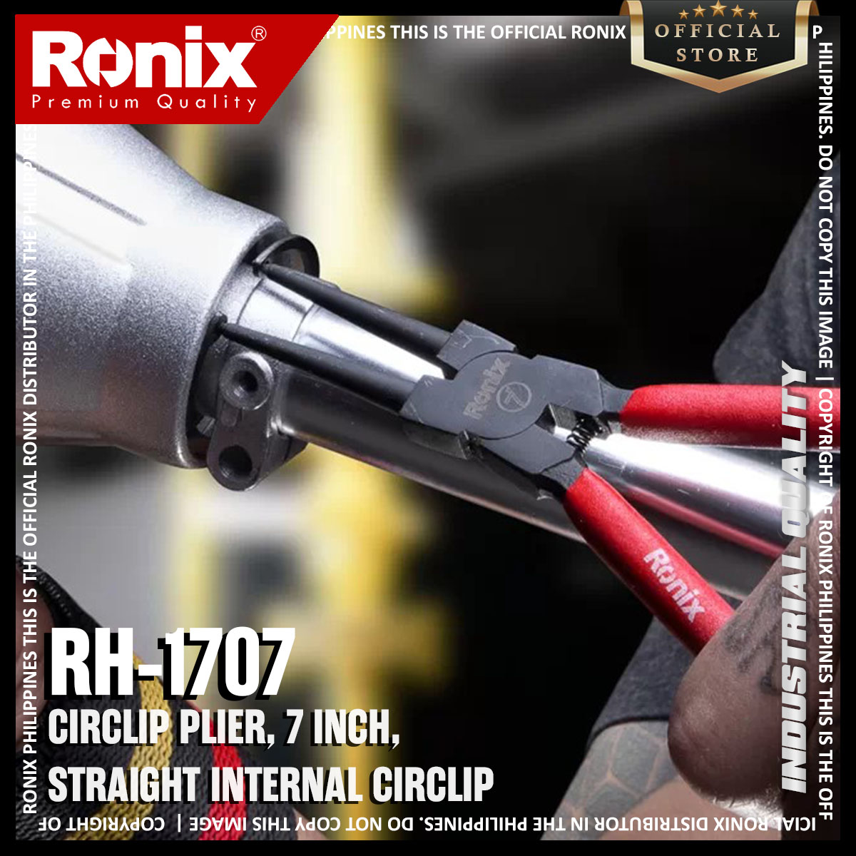 Ronix RH-1707 Circlip Plier, 7 Inch, Straight Internal Circlip nstall or remove circlips hold ...