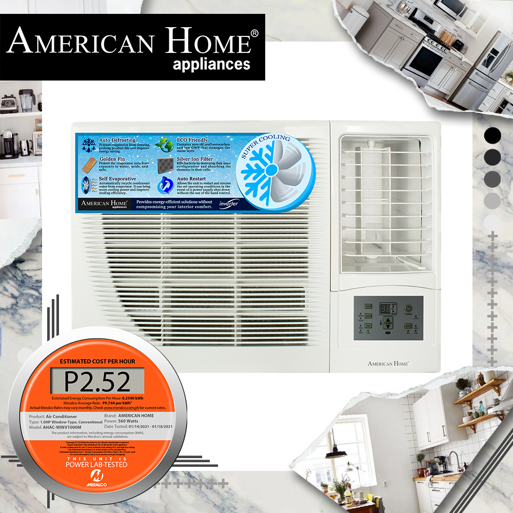 American Home AHAC-WINV1000M 1HP WINDOW TYPE INVERTER | Lazada PH