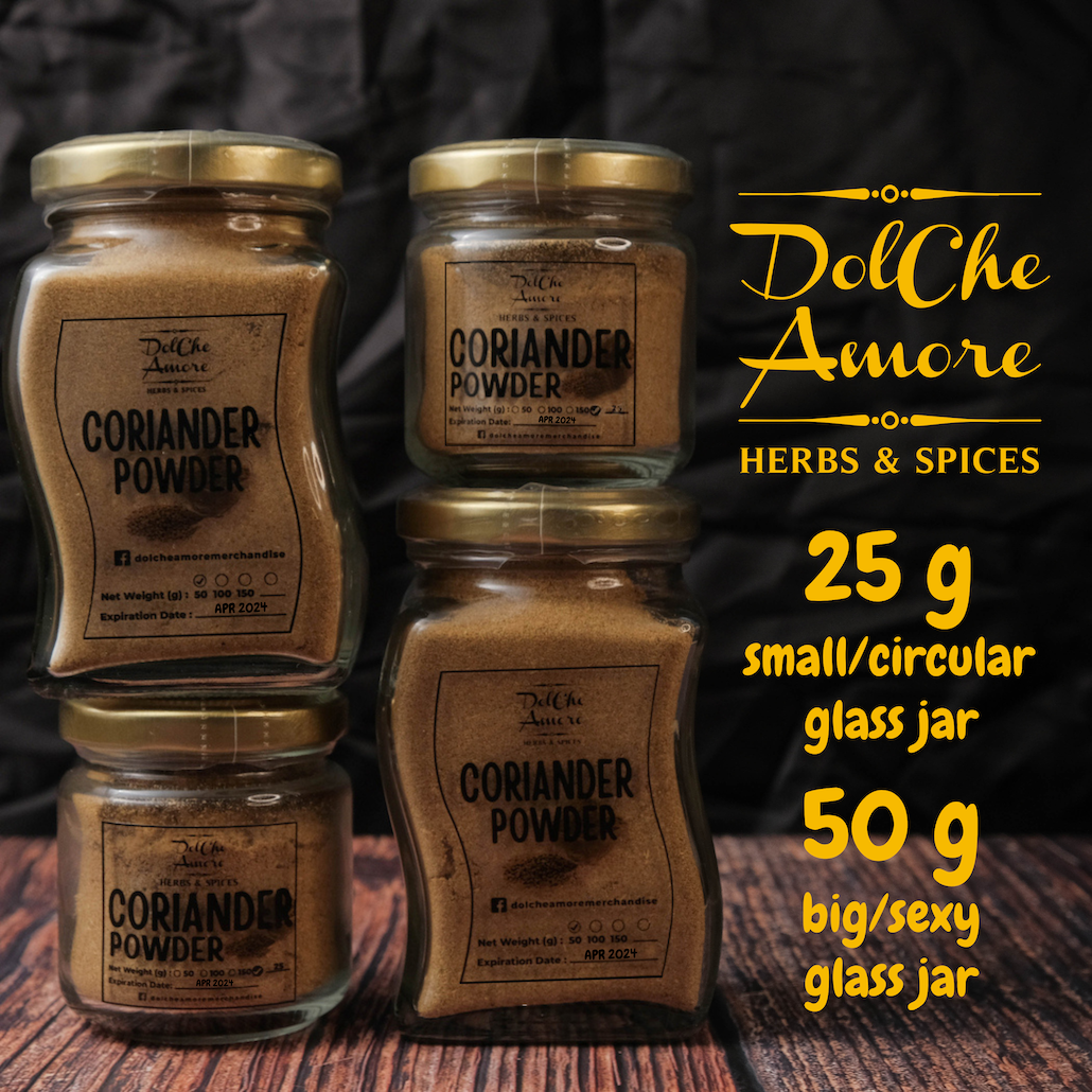 Coriander Powder in Glass Jar and Ziplock Refill Pouch Organic Herbs ...