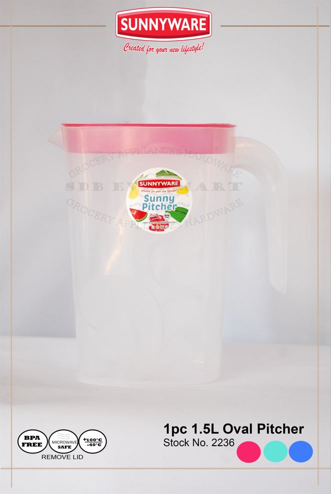 1.5Liters Pitcher Washable and reusable Oval Pitcher - Deluxe ...