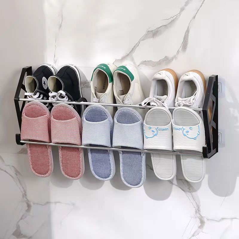 63cm Wall Mounted Slipper Organizer Shoe Rack Slipper Rack Organizer ...