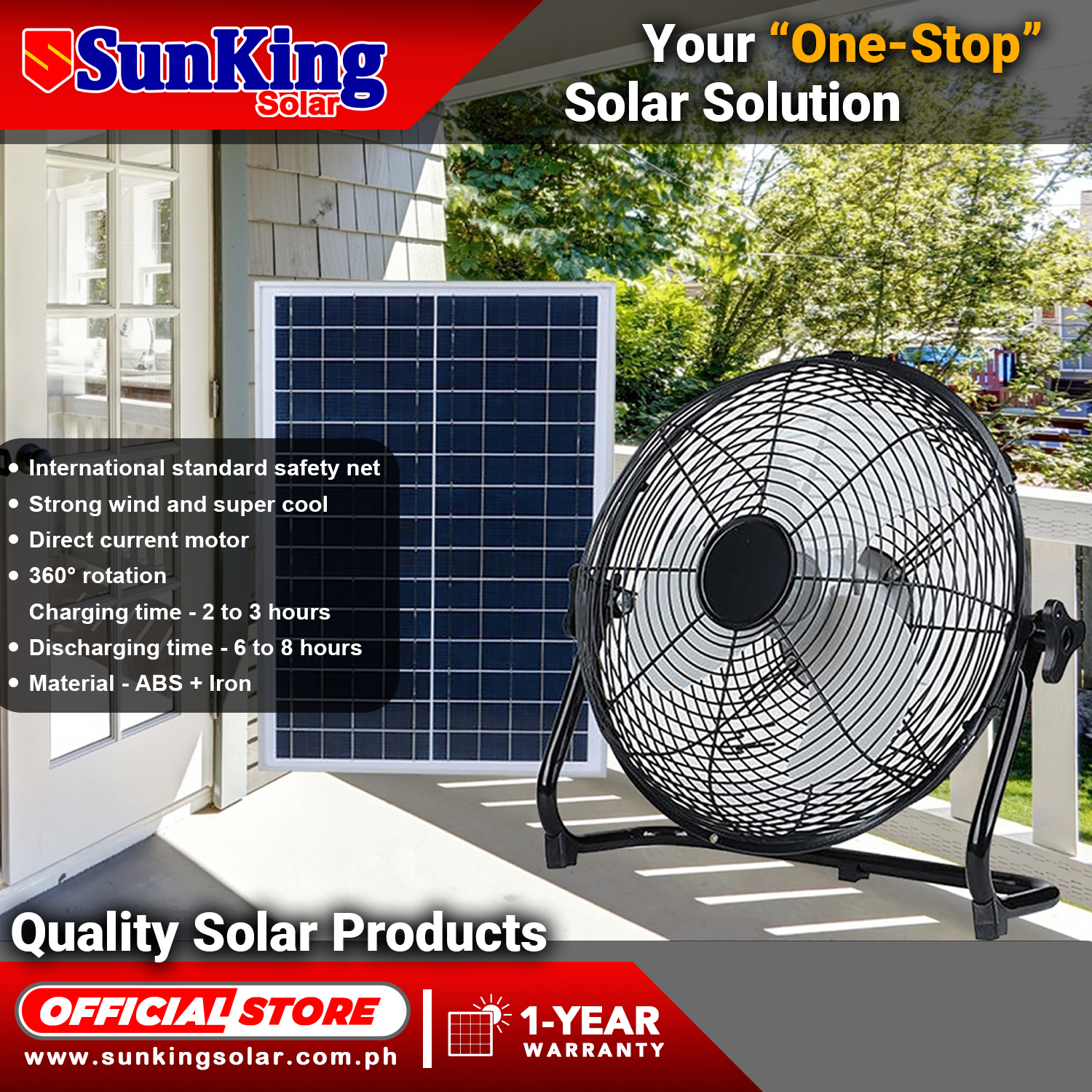 Solar Fan With USB Port Desk Fan Electric Fan Sunking Solar ...