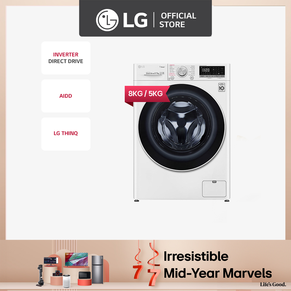 LG Washing Machine Direct Drive Front Load Washer And Dyer 8 kg Wash ...