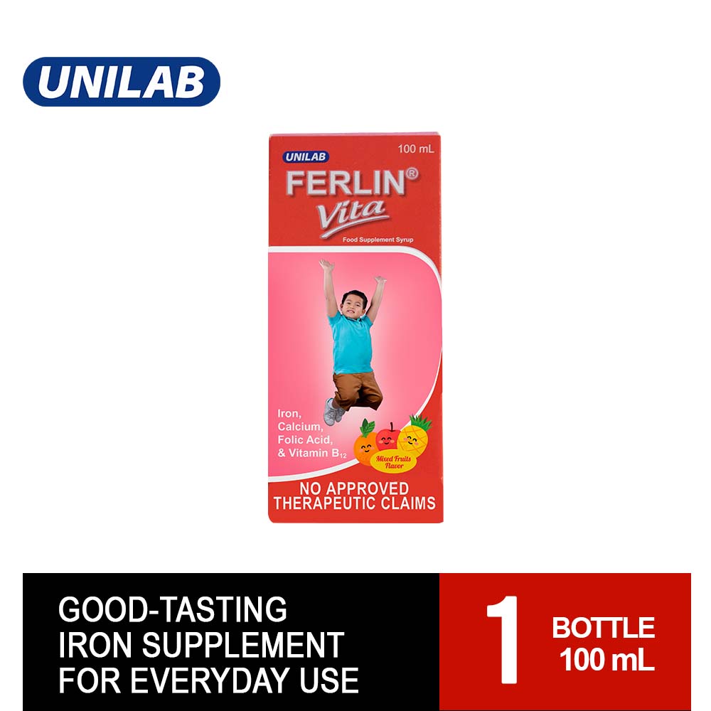 Ferlin Vita Syrup 100ml Good-Tasting Iron Supplement For Everyday Use ...
