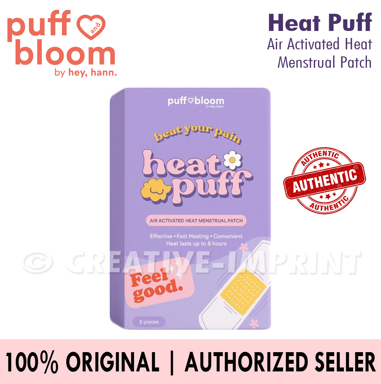 Puff & Bloom Heat Puff Air Activated Menstrual Patch (5 Patches ...