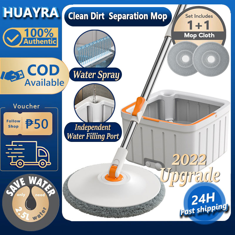 Yili 360° Mop [Tornado Clean Water Spin Mop and Bucket Set] Free Hand Self Wash Lazy Mop Sewage ...