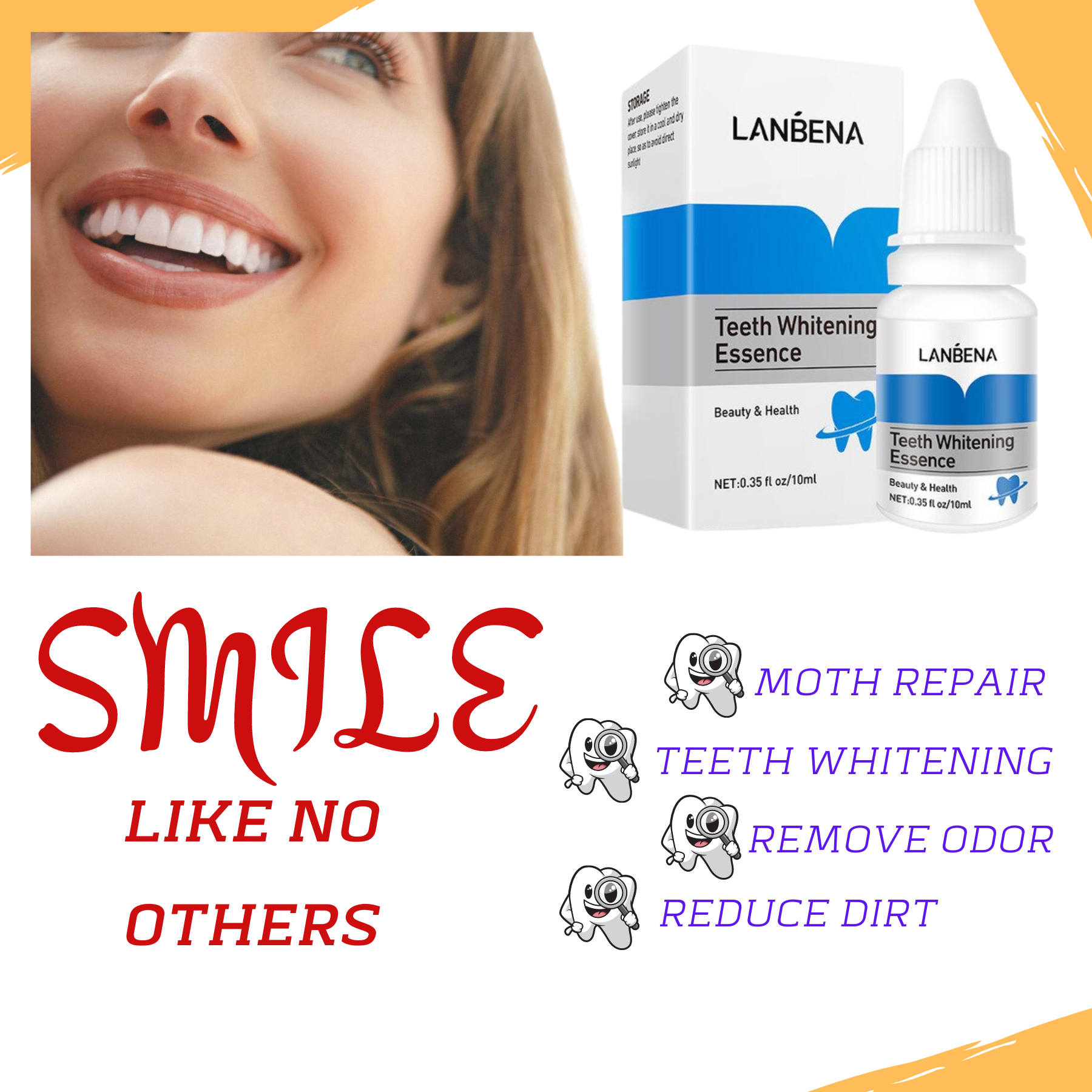 😁AUTHENTIC LANBENA Teeth Whitening (60ml) Mousse Toothpaste Dental Oral ...