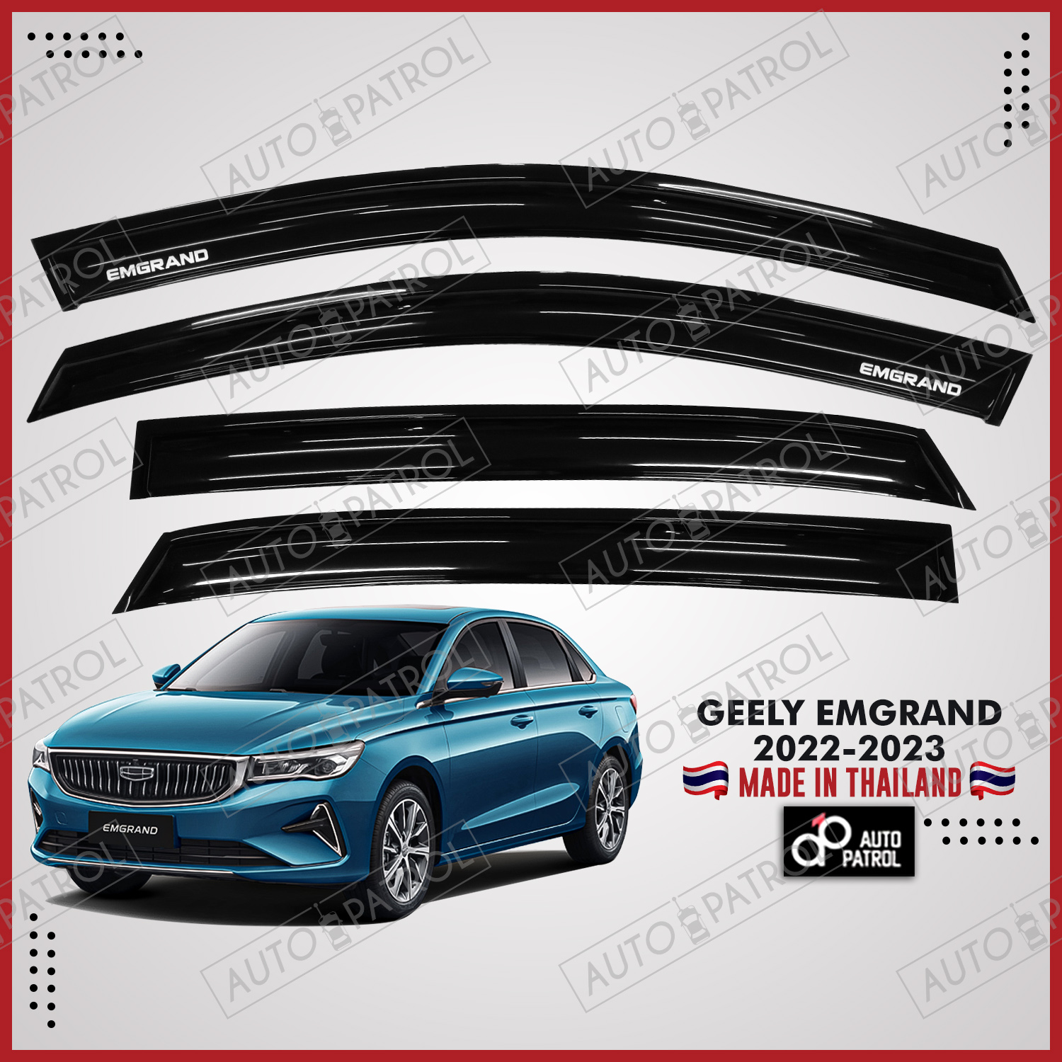 GEELY EMGRAND 2022-2023 Window Door Visor Black / Rain / Sun Doorvisor ...