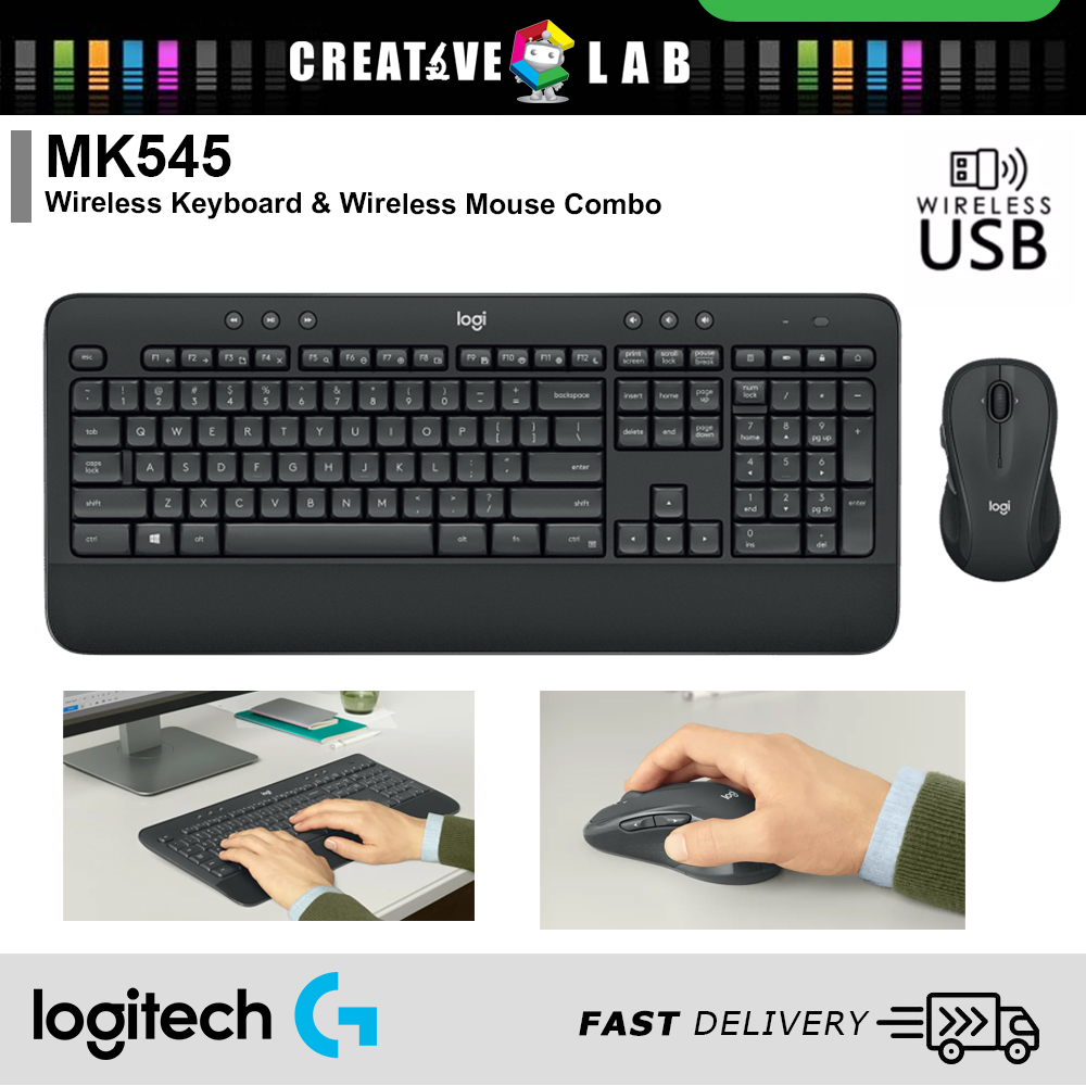 Logitech MK545 ADVANCED Wireless Keyboard & Wireless Mouse Combo ...