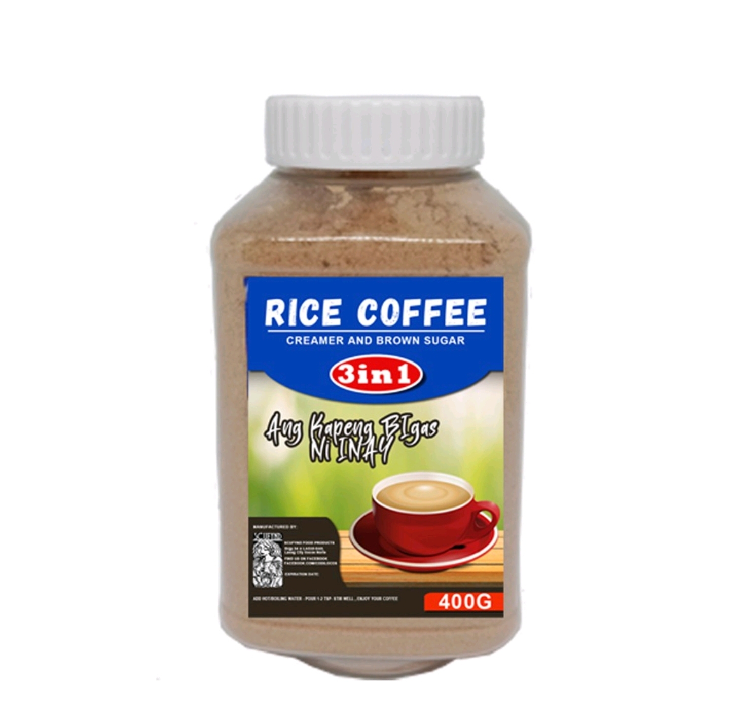 ILOCOS ORIGINAL BROWN RICE COFFEE 3in1 400 Grams (Ang Kapeng Bigas Ni ...