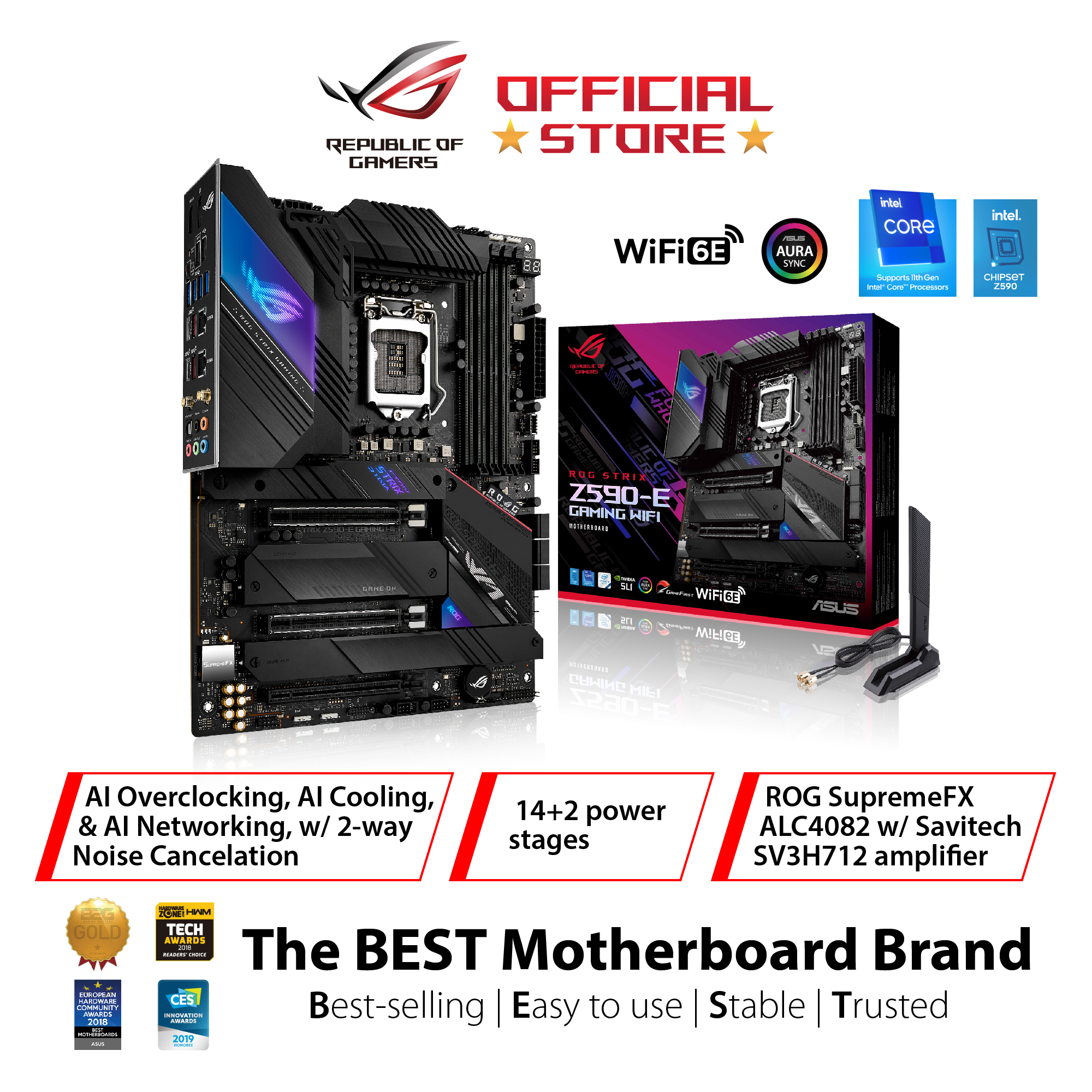 ROG STRIX Z590-E GAMING WIFI Intel®Z590 LGA 1200 ATX motherboard with ...