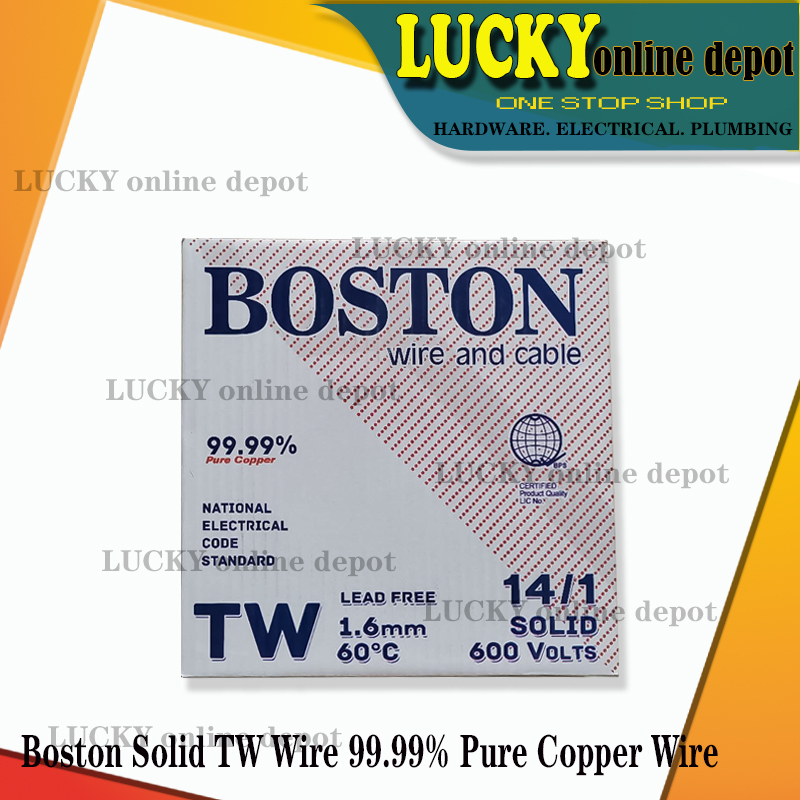 ORIGINAL BOSTON TW ELECTRICAL SOLID WIRE ( 14/1 , 12/1 ) | Lazada PH