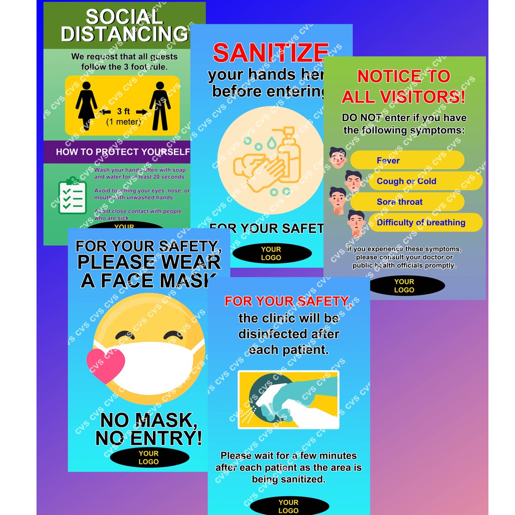 Custom COVID Posters, Signage, PVC Warning Signs | Lazada PH