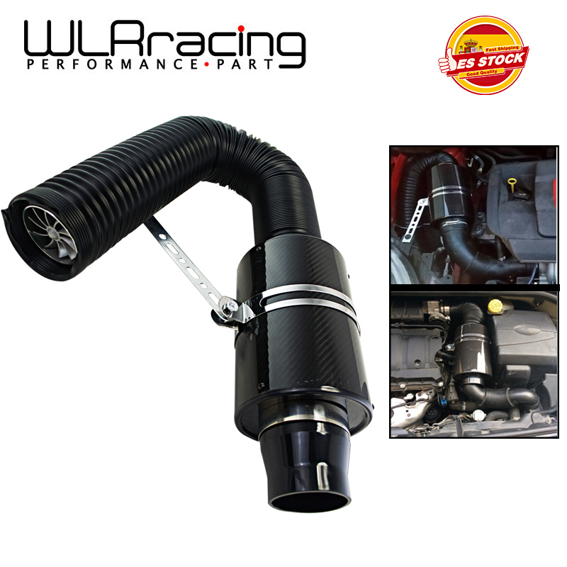 3" Universal Car Cold Air Intake System With Fan Racing Carbon Fiber ...