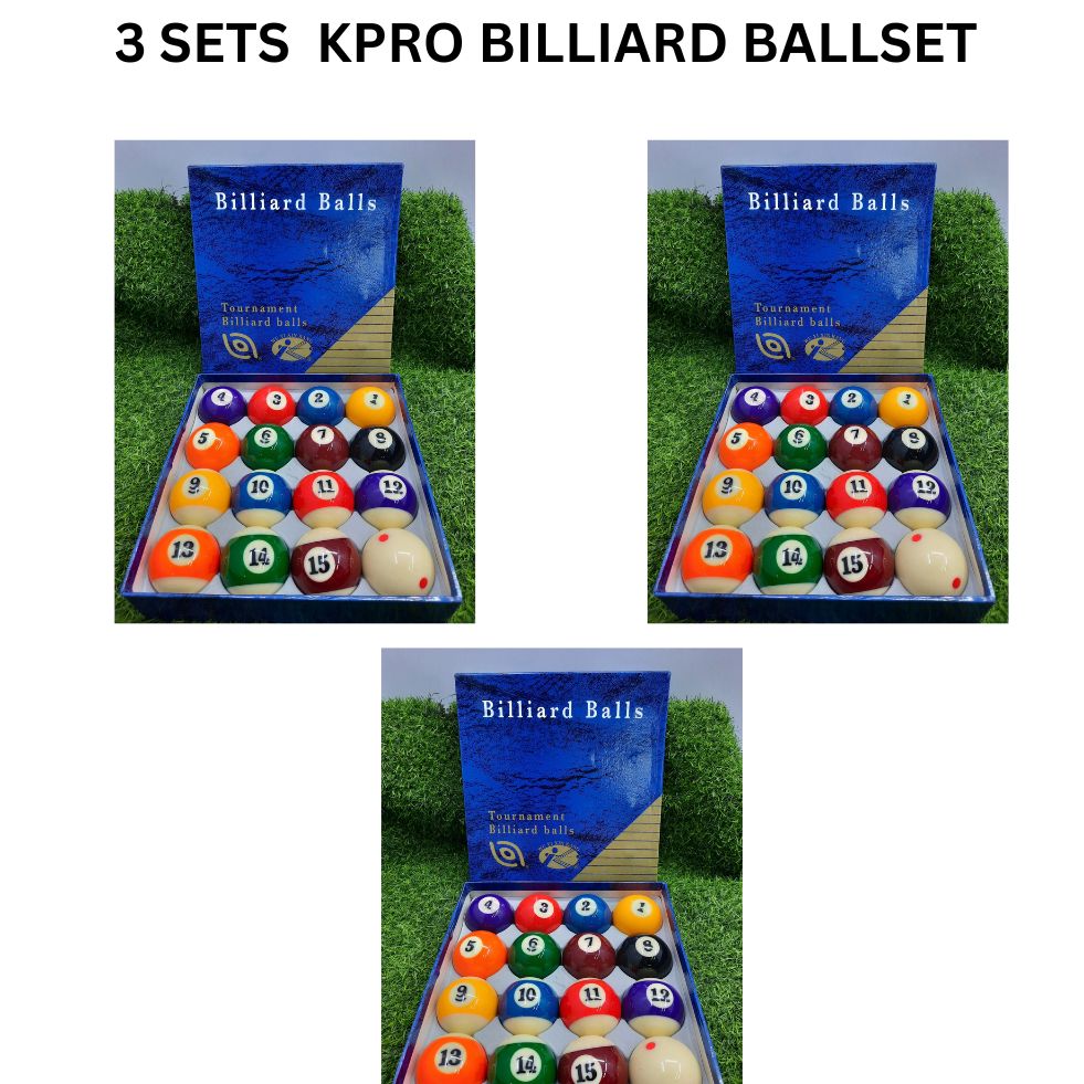 3SETS Kpro Brandnew Tournament Billiard Ball set with Plastic Triangle ...