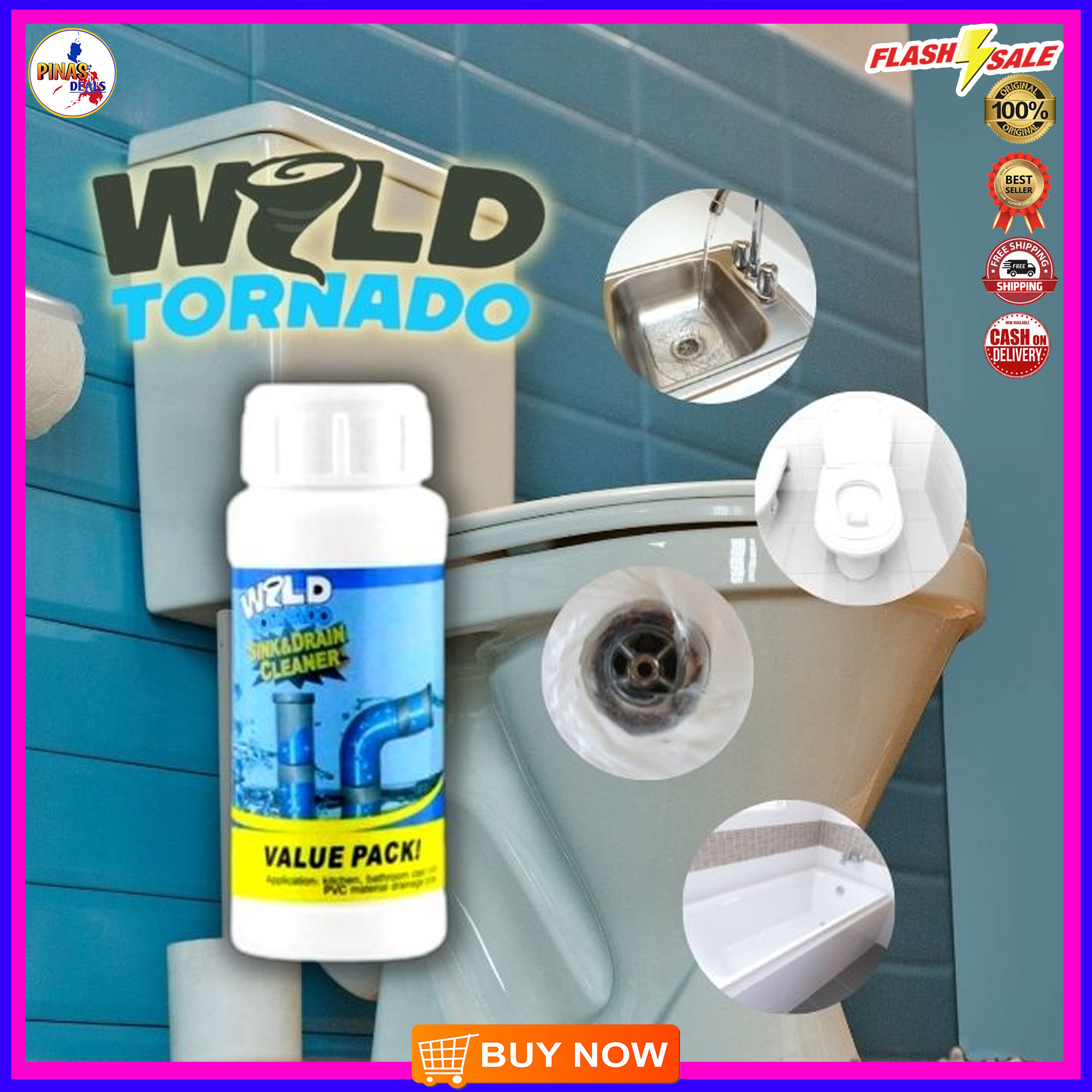 ORIGINAL BUY 1 TAKE 1 WILD TORNADO POWERFUL SINK & DRAIN CLEANER HIGH ...