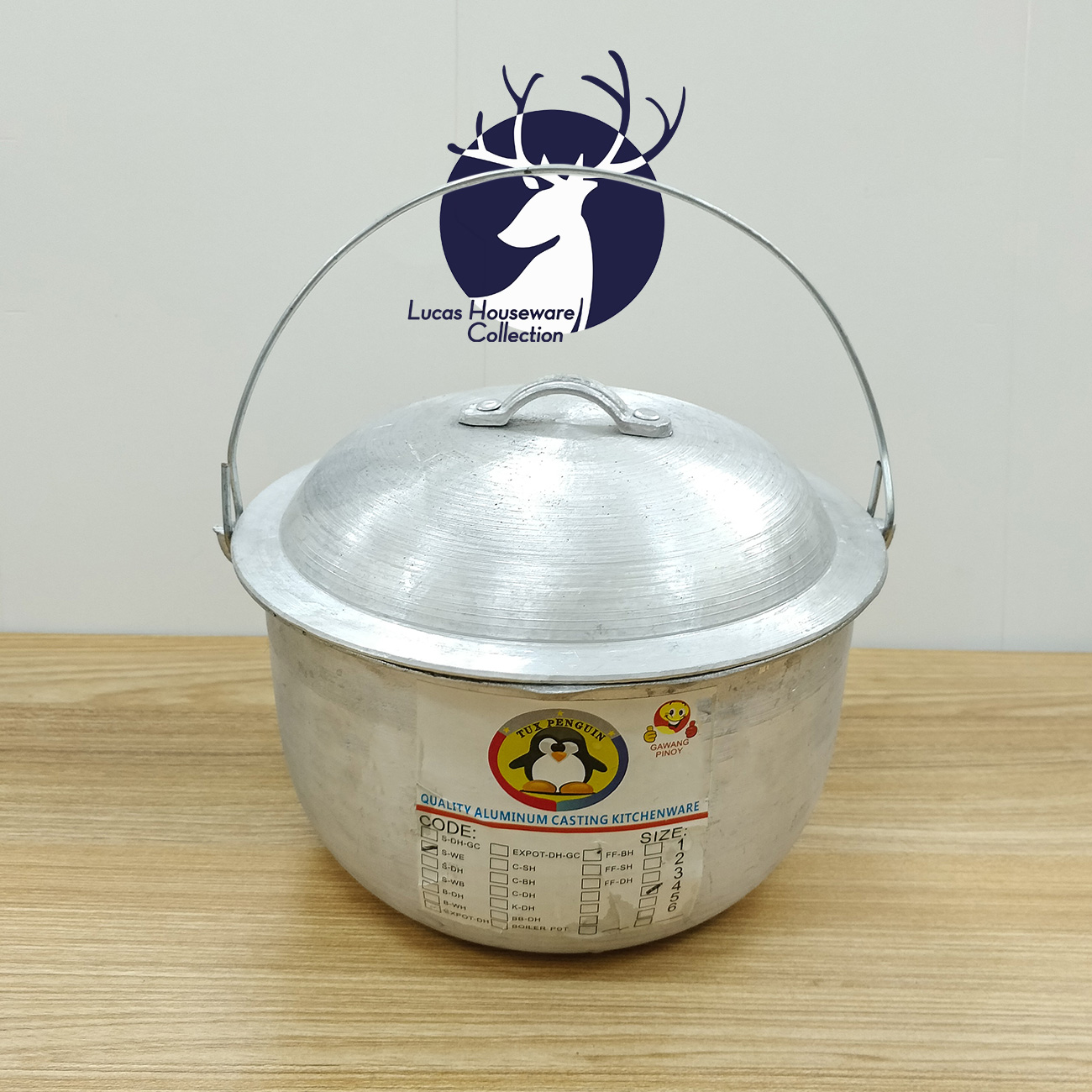 Aluminum Caldero with Swing Handle Casserole Cooking Pot Double Handle ...