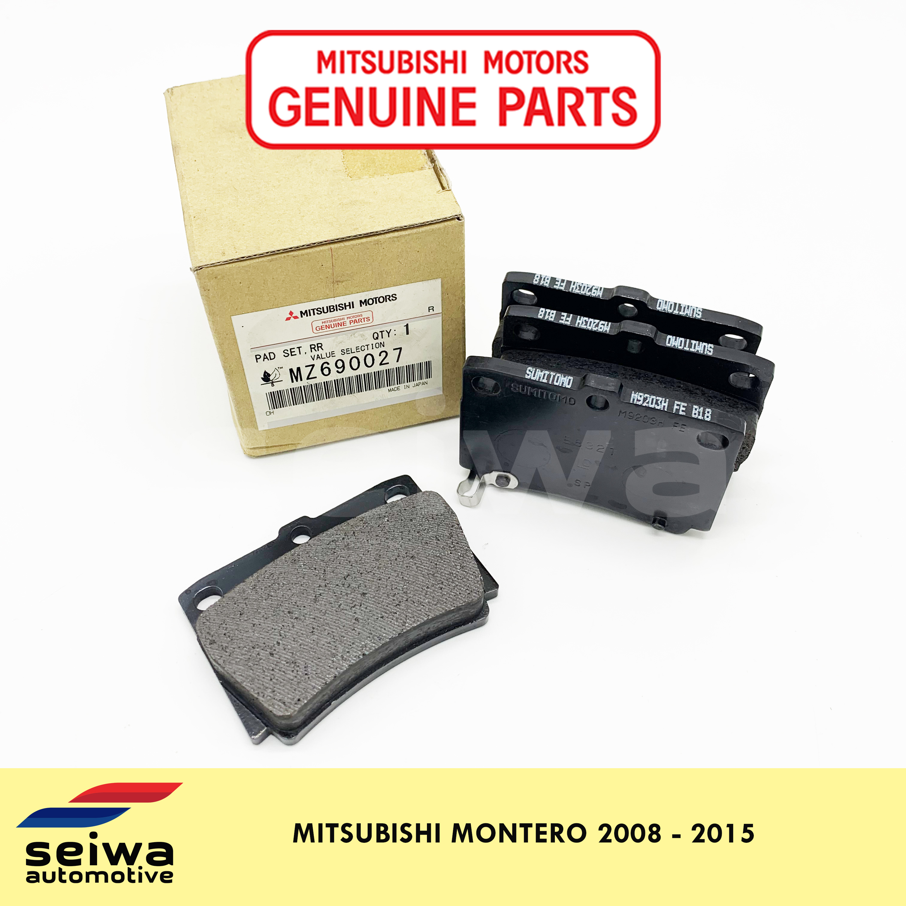[2009 - 2015] Mitsubishi Montero Brake Pads Rear - Genuine Mitsubishi ...