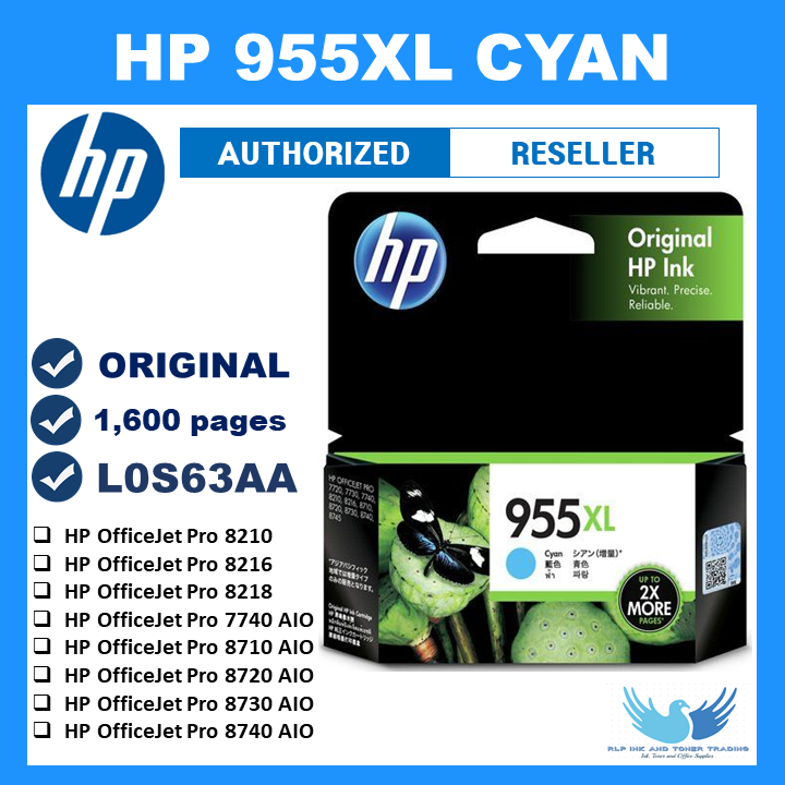 HP 955XL Cyan Original Cartridge L0S63AA | Lazada PH
