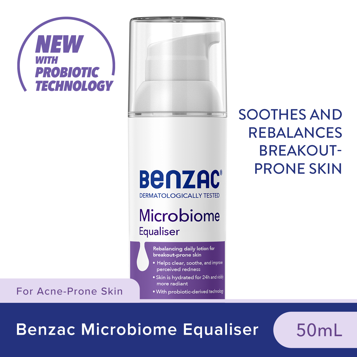 [NEW] Benzac Microbiome Equaliser 50g [Daily Moisturizer with Probiotic ...