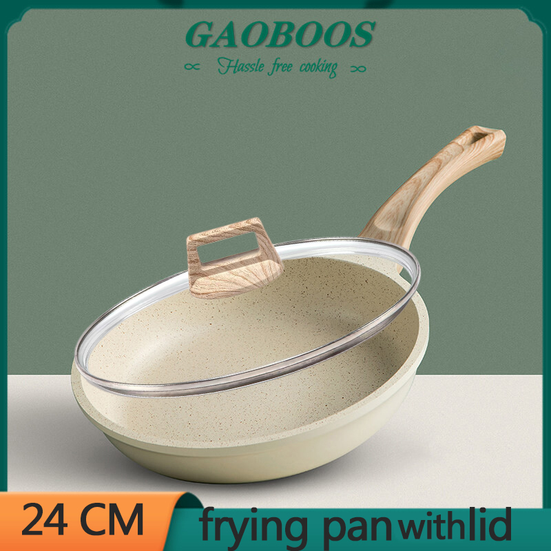 Gaoboos Marble stone non stick frying pan original light weight kawali ...