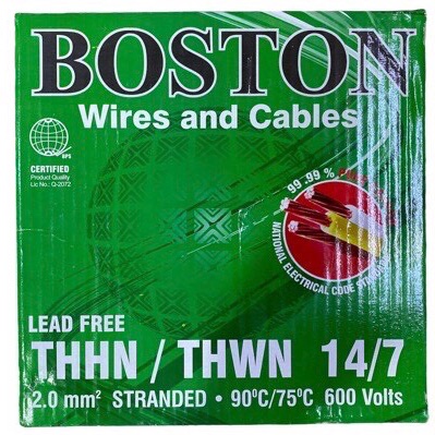 Boston 2.0mm #14 THHN Stranded Wire 150/roll | Lazada PH