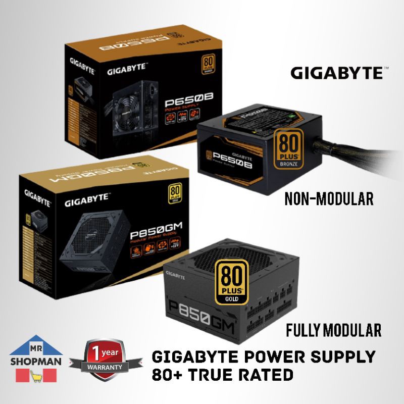 Gigabyte PSU Fully Modular 80+ Gold / Non Modular 80+ Bronze 450w 550w ...