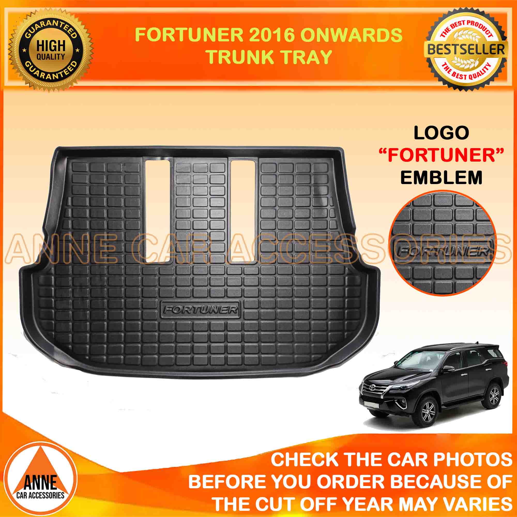 Car Trunk Tray for Toyota Fortuner 2012 - 2023 Model Cargo Mat Liner ...