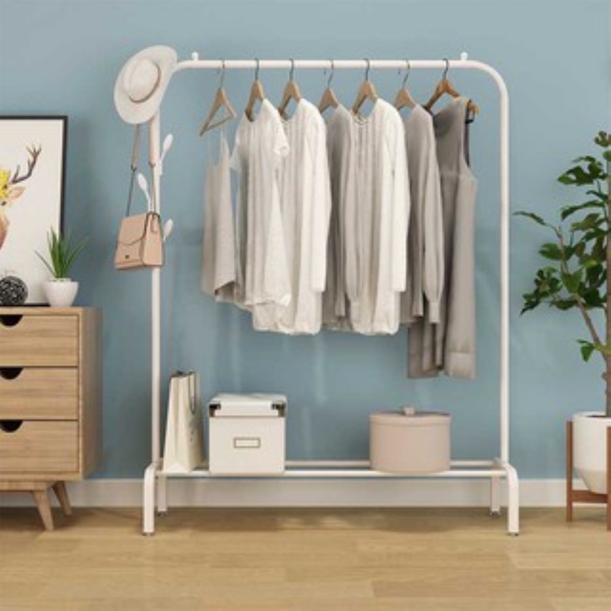 Bedroom clothes hanger floor drying rack balcony drying rack single ...