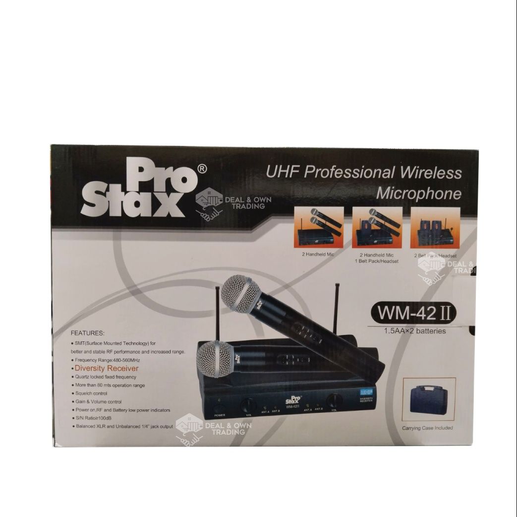 Prostax WM-42II UHF Wireless Microphone System | Lazada PH
