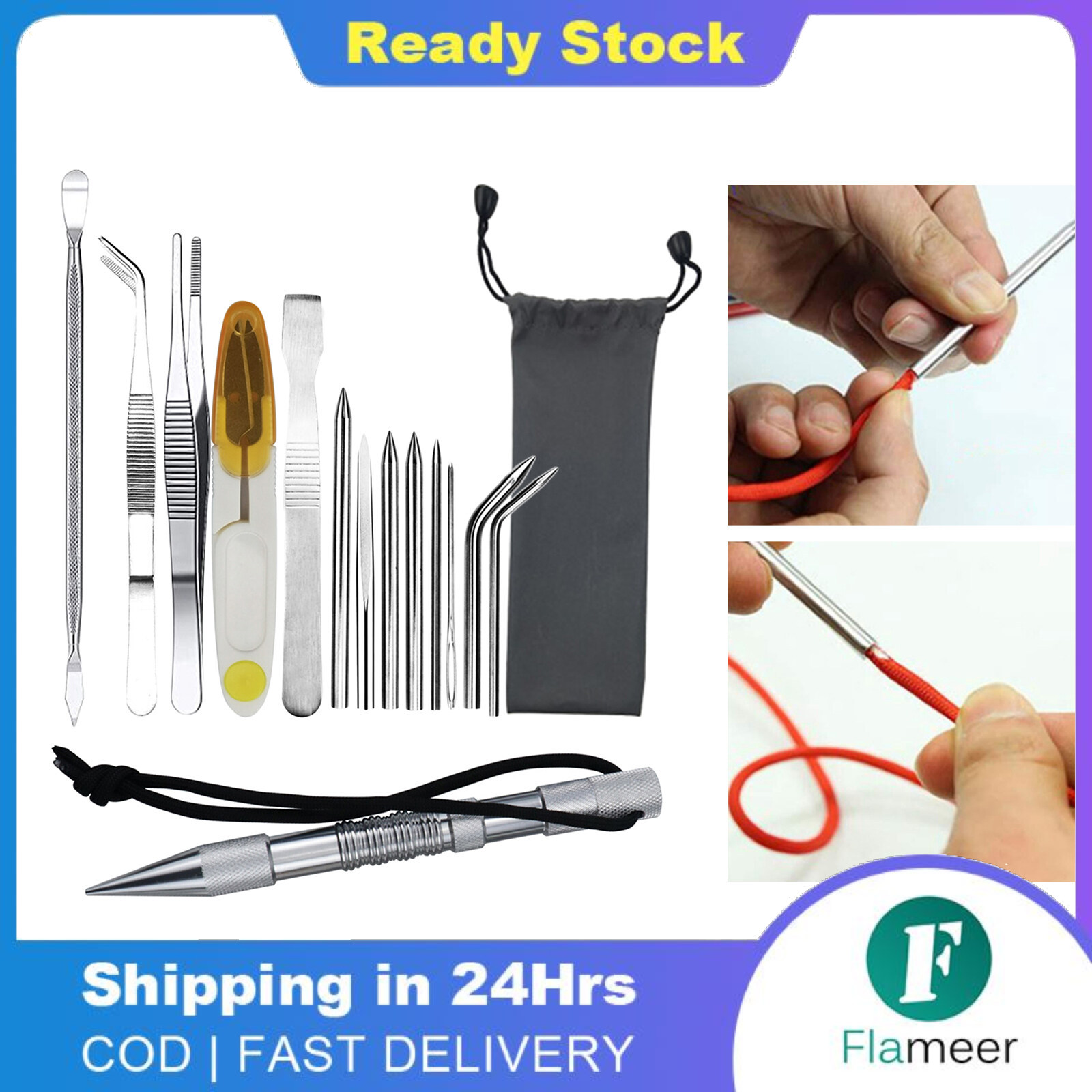 Flameer Paracord FID Set Lacing with Velvet Bag for DIY Strings ...